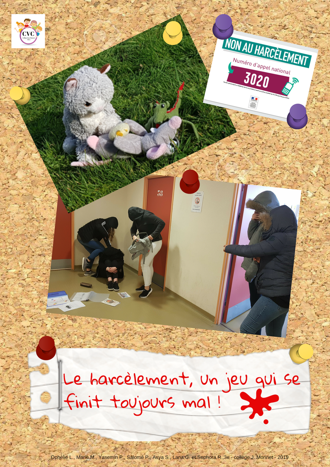 Une affiche contre le harcèlement - Collège Jean Monnet