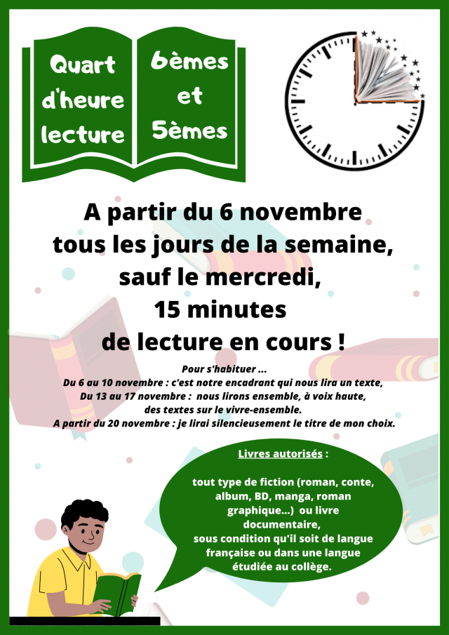 Quart d'heure lecture - Collège Jean Monnet